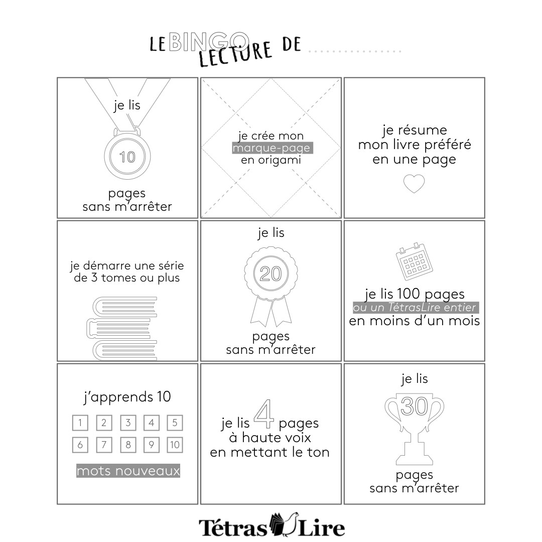 Le Bingo-Lecture de TétrasLire - TetrasLire